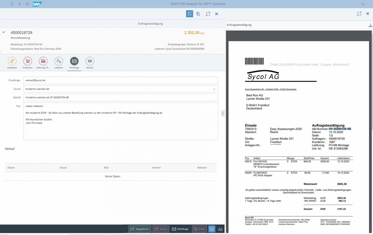 Bestell- und Auftragsbestätigungen in SAP
